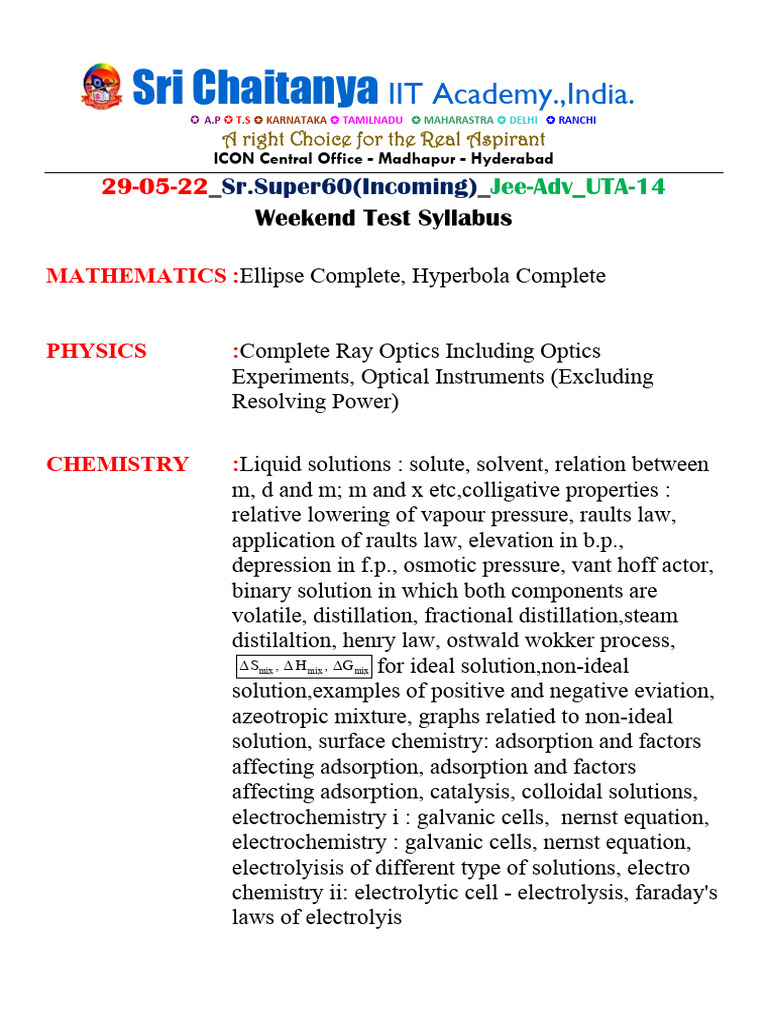 05 - 29-05-22 - SR - Super60 (Incoming) - Jee-Adv - UTA-14 - Weekend ...