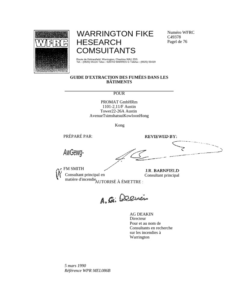 Guide d'extraction des fumées en bâtiments | PDF | Fumée | Lutte contre ...