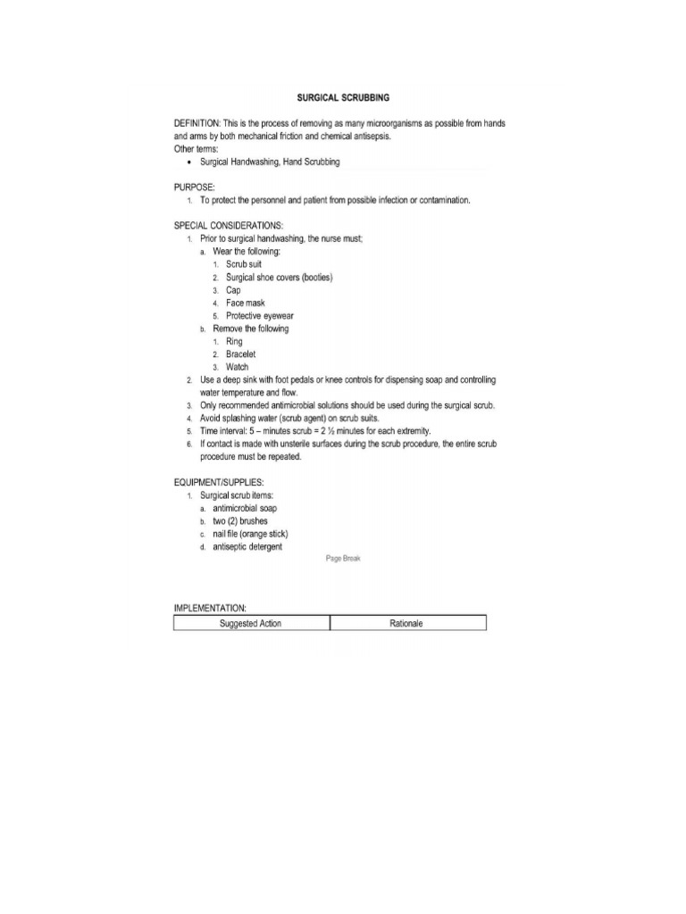 Surgical Scrubbing Close Gloving and Gowning Who Surgical Checklist ...