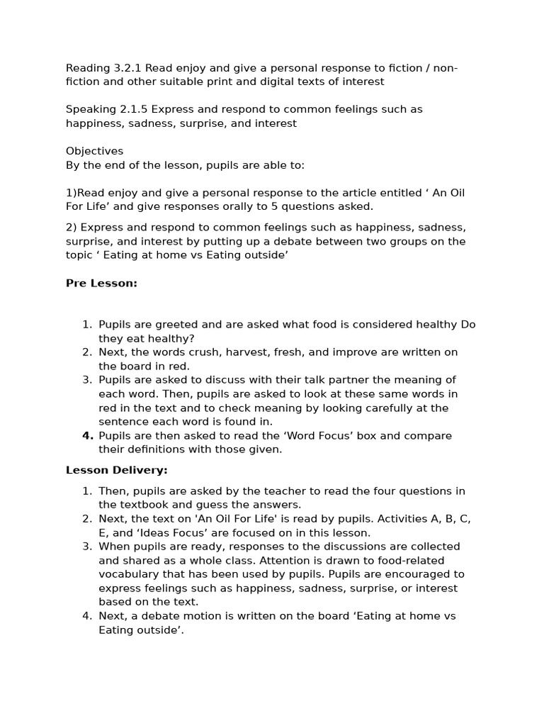 Reading and Debate Lesson Plan | PDF