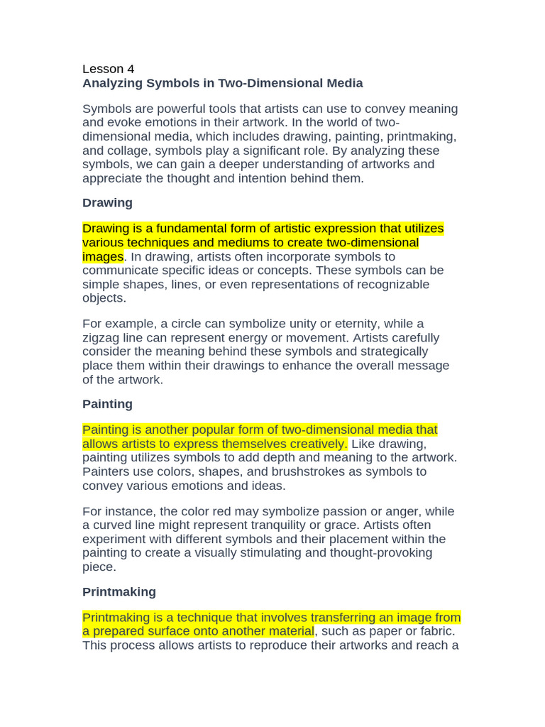 Analyzing Symbols in Art Media | PDF | Paintings | Drawing