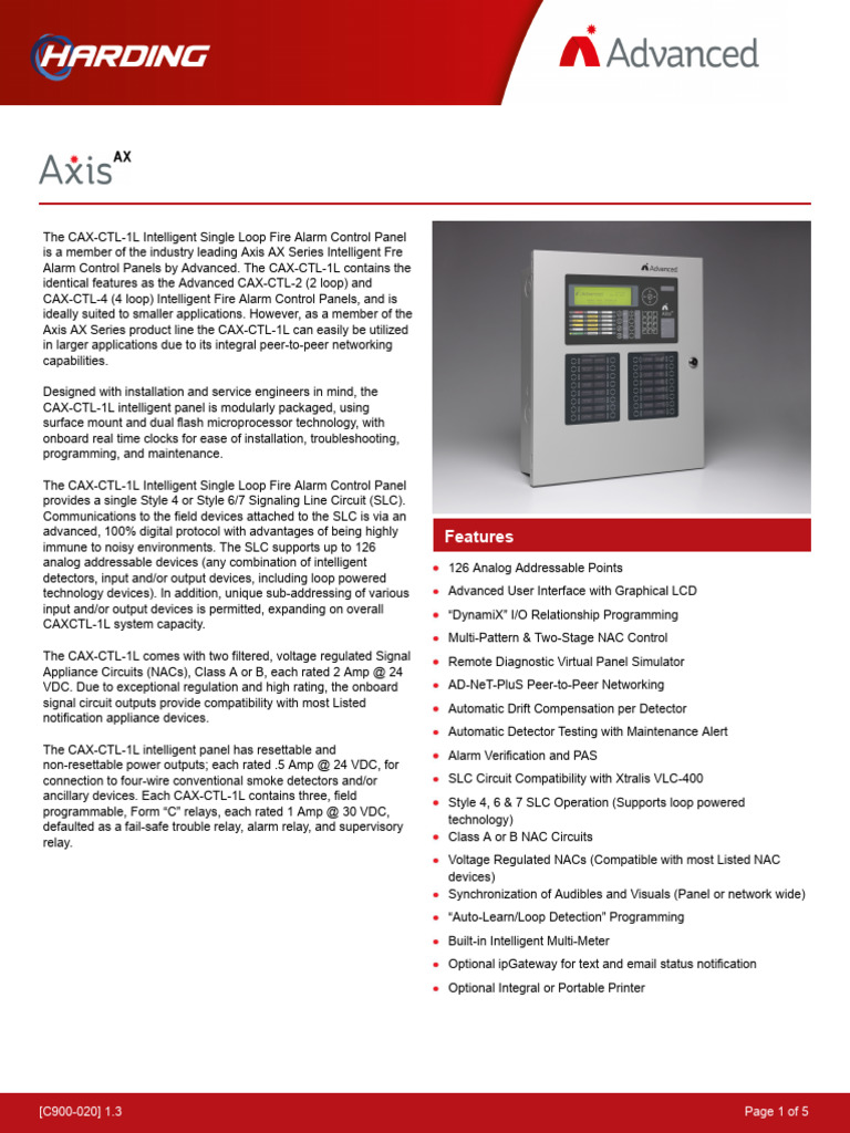 Axis AX Single Loop Panel ULC | PDF | Computer Engineering | Electrical Engineering