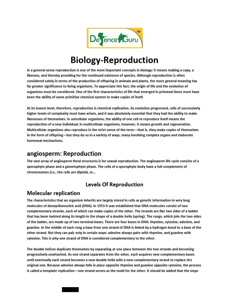 Reproduction.... | PDF | Dna | Cell (Biology)