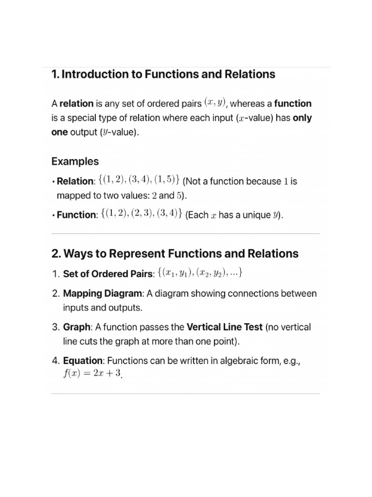 Functions and Relations | PDF