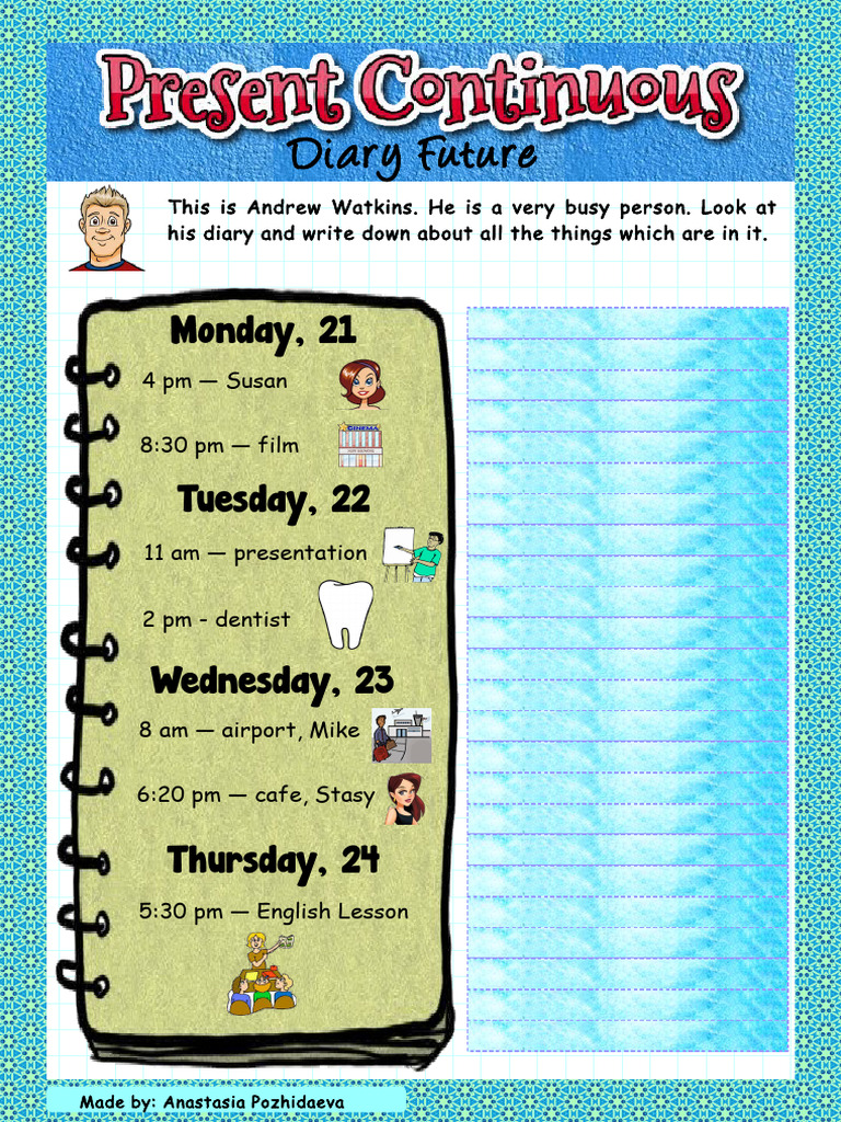 Andrew Watkins' Weekly Schedule | PDF