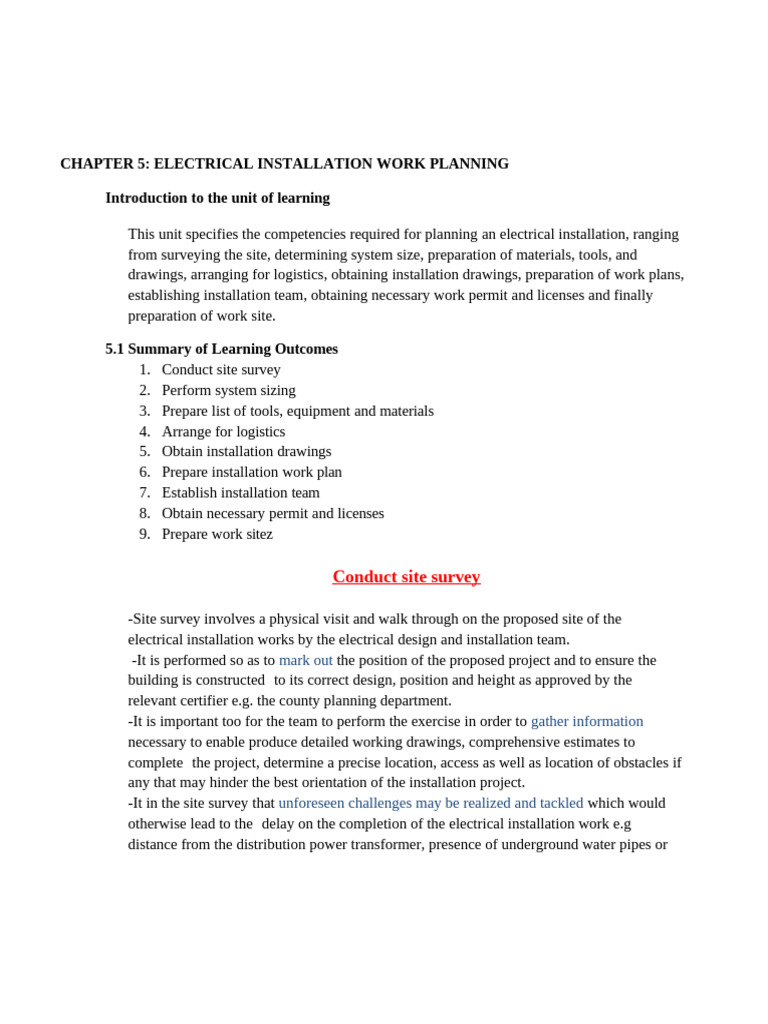 Electrical Installation Work Planning Guide | PDF | Fuse (Electrical ...