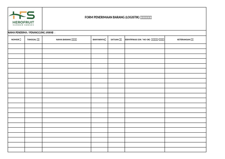 From Checklist PT HFS (Penerimaan Barang Logistik) | PDF