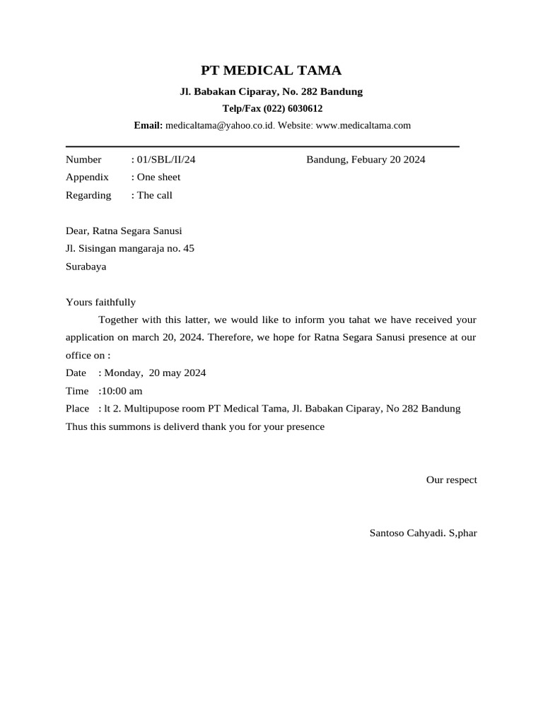 Surat Balasan Bahasa Inggris | PDF