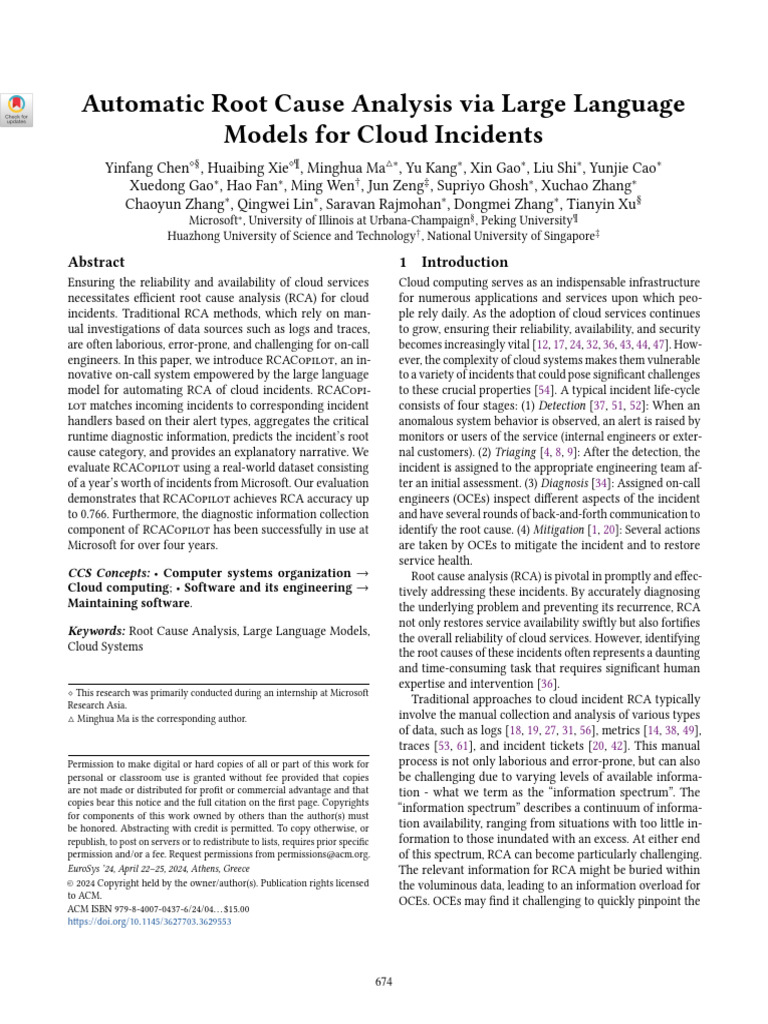 Automatic Root Cause Analysis via Large Language | PDF | Data | Information