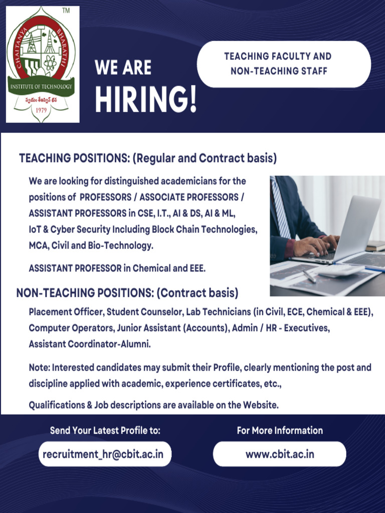 Revised Job Add 2025@CBIT Recruitment 2025 | PDF