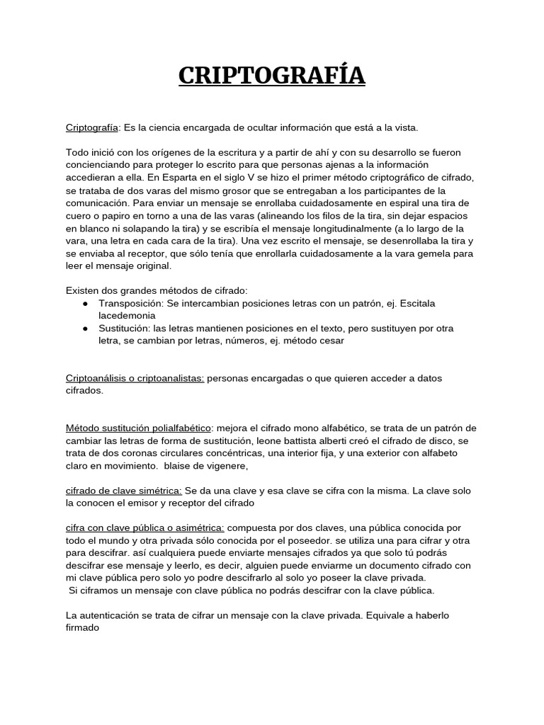 Criptografía Practica | PDF | Cifrado | Criptografía