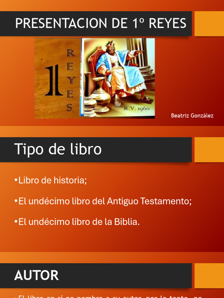 Presentacion de 1º Reyes | PDF | Elijah | Libros de reyes