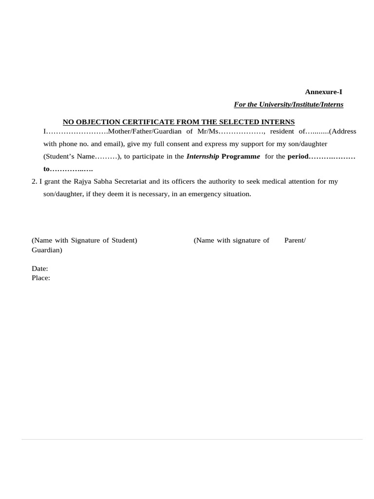 NOC and Declaration | PDF