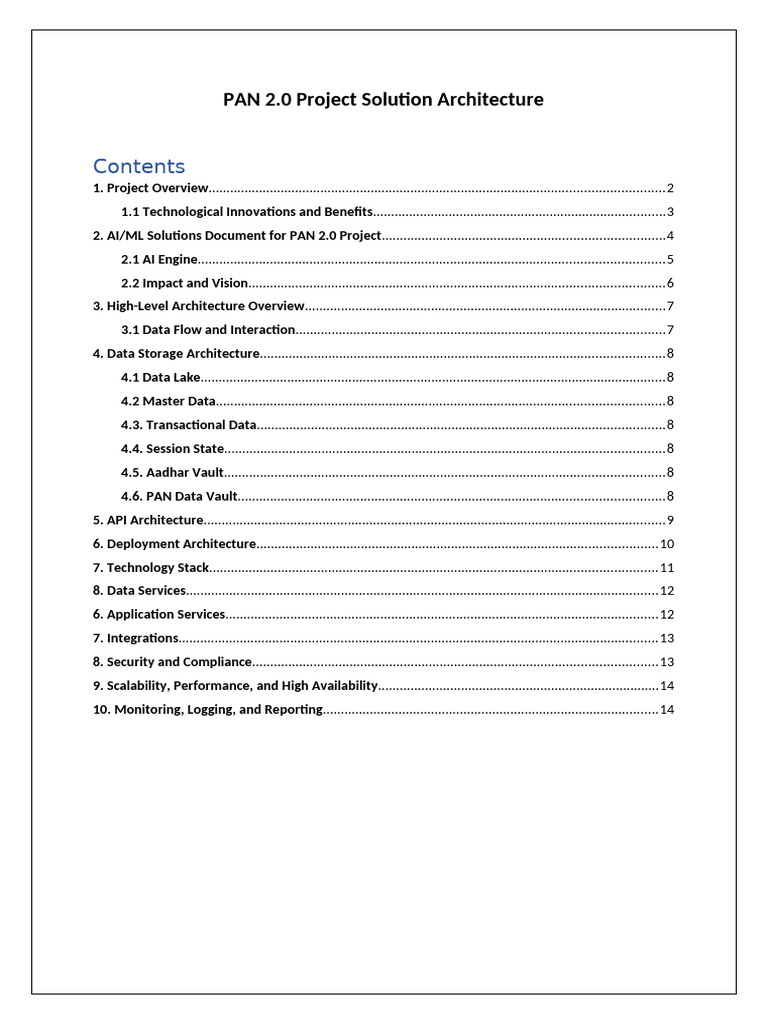 PAN 2.0 Project Solution Architecture | PDF | Optical Character Recognition | Databases