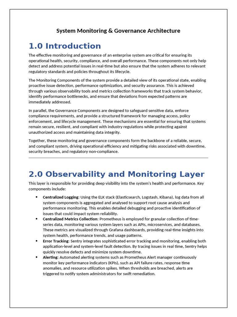 System Monitoring and Governance Framework | PDF | Computer Security ...