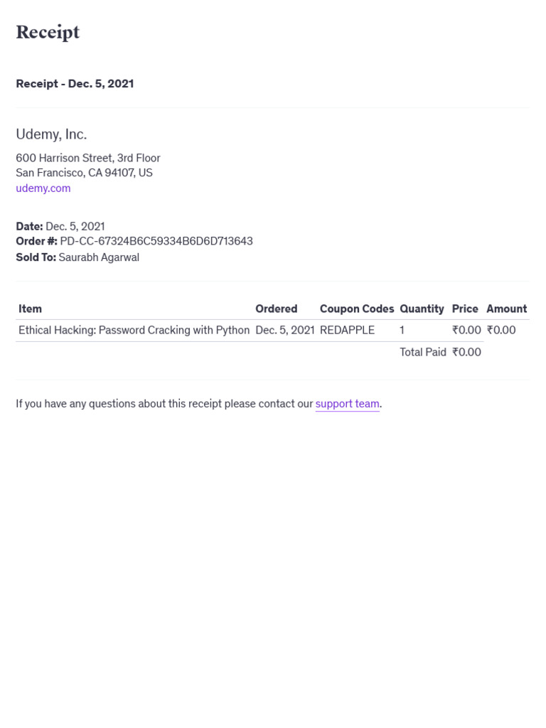 Hacking Receipt | PDF