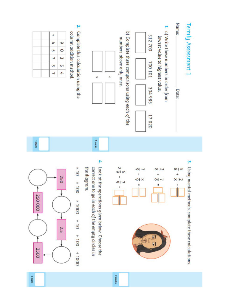 Year 5 Term 1 Assessment Practice | PDF