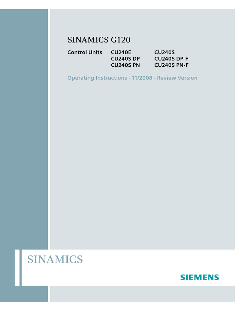 Sinamics g120 Cu240e | PDF | Parameter (Computer Programming) | Power Inverter