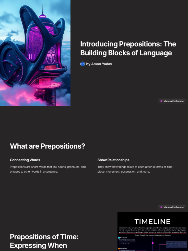 Introducing Prepositions The Building Blocks of Language | PDF | Word ...