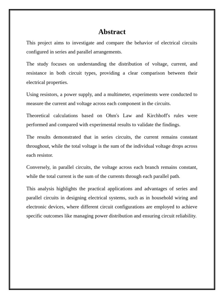 Analysis of Series and Prallel Connection | PDF | Series And Parallel ...