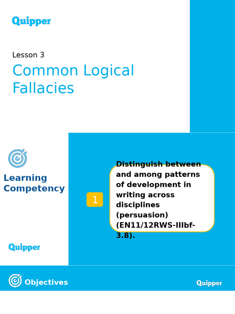 Reading and Writing Unit 6 Lesson 3 Common Logical Fallacies | PDF ...