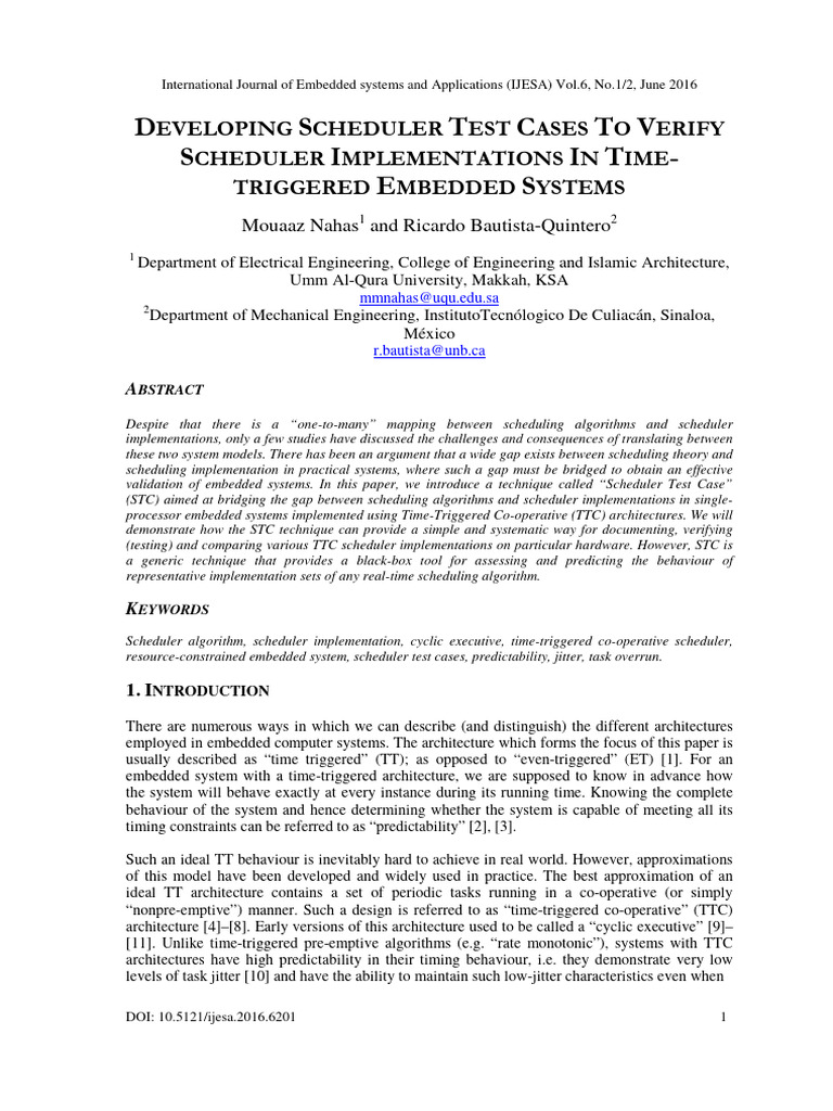 Developing Scheduler Test Cases To Verify Scheduler Implementations in ...