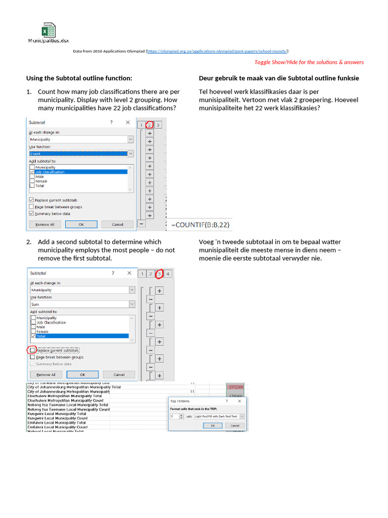 Subtotal activity_Subtotaal aktiwiteit | PDF