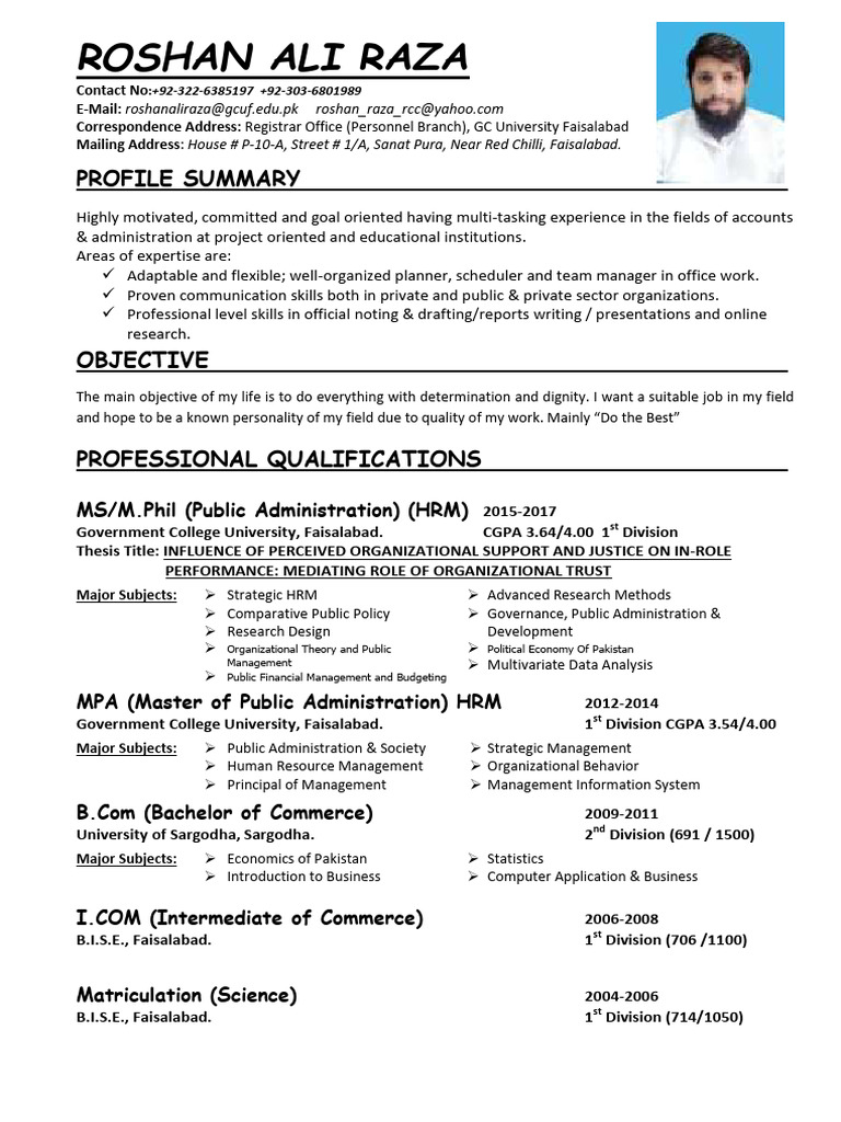 Roshan CV New - Compressed | PDF | Public Administration
