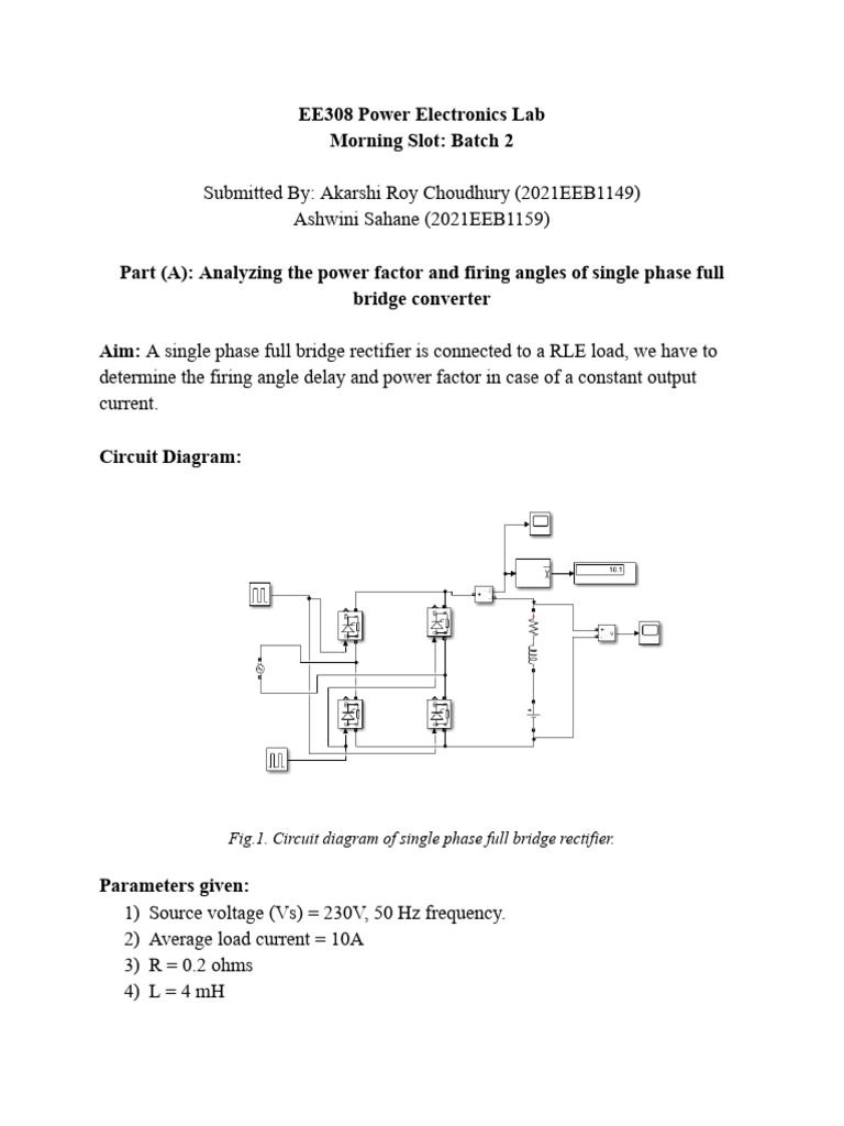 EE308 Power Electronics Lab10 | PDF | Power Electronics | Phase (Waves)