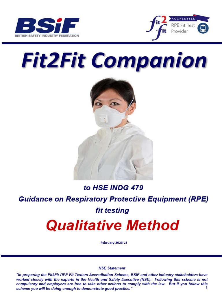 Fit2Fit Companion to HSE INDG 479 | PDF | Safety | Occupational Safety ...
