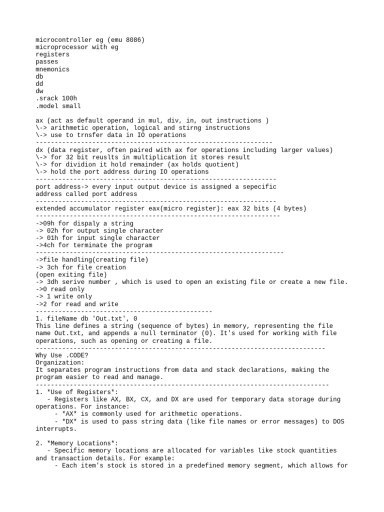 Assembly Language Register Usage | PDF | Assembly Language | String ...