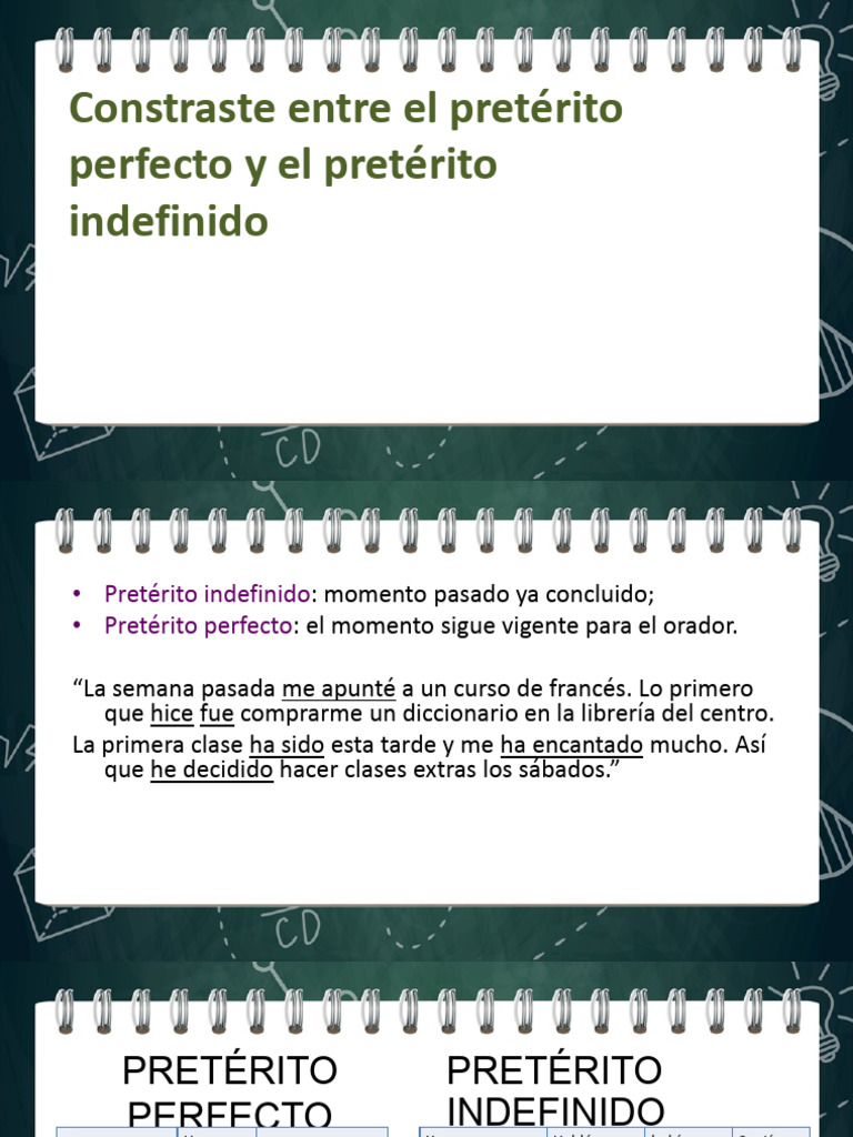 Pretérito Perfecto x Pretérito Indefinido | PDF