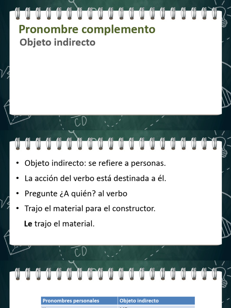 Pronombres Complemento Indirecto | PDF