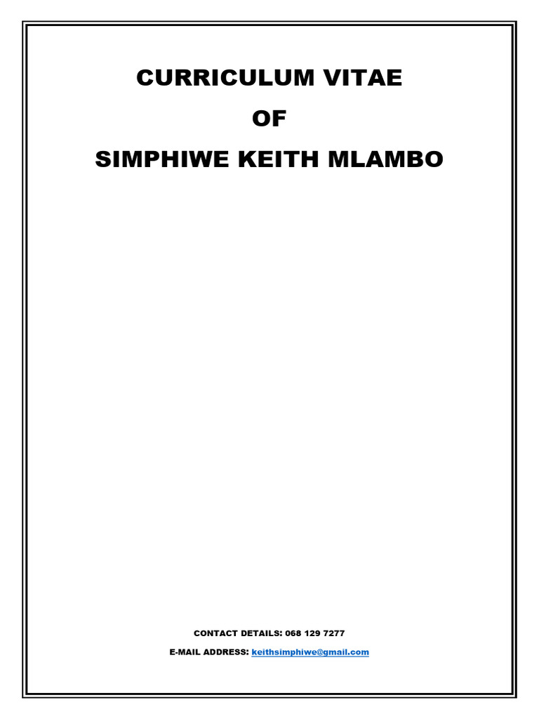 Curriculum Vitae of Simphiwe | PDF