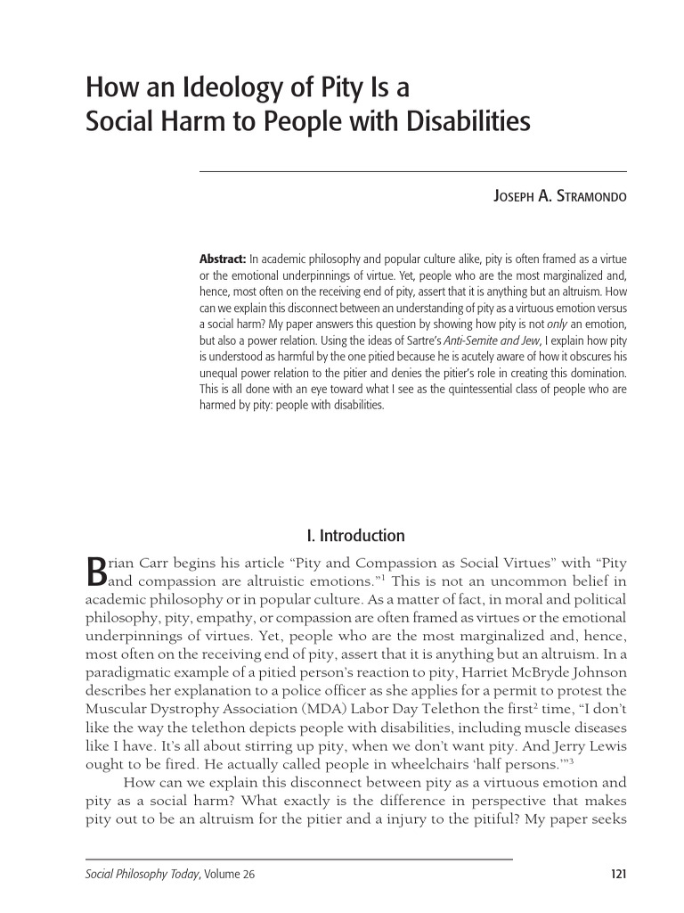 W2 Stramondo - Ideology of Pity | PDF | Compassion | Disability