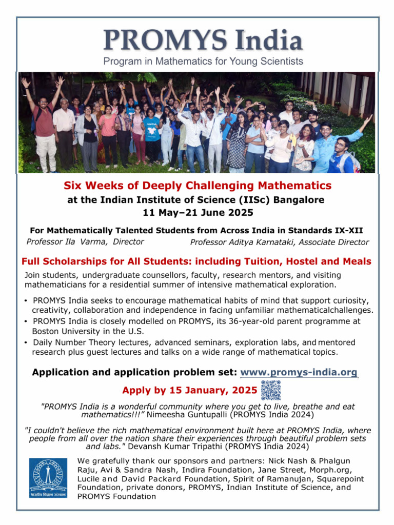 PROMYS India Student Flyer 2025 | PDF