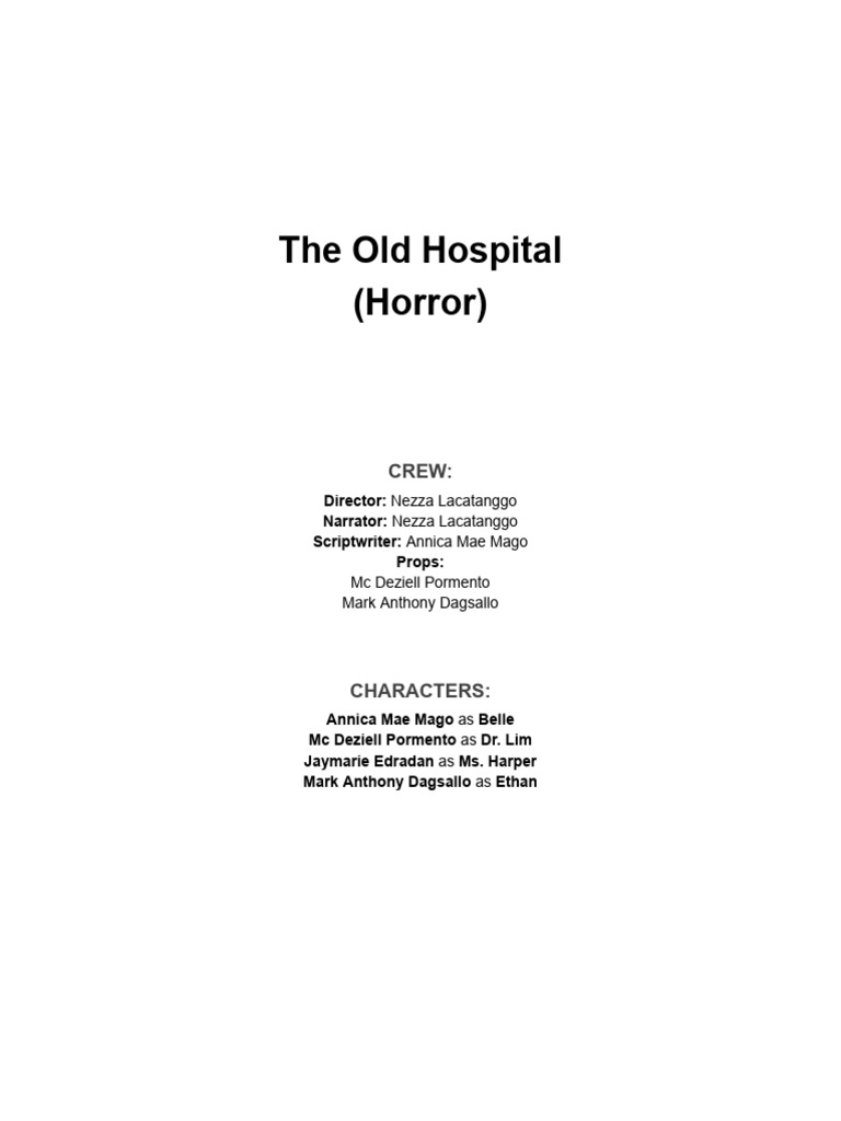 The Old Hospital Roleplay | PDF