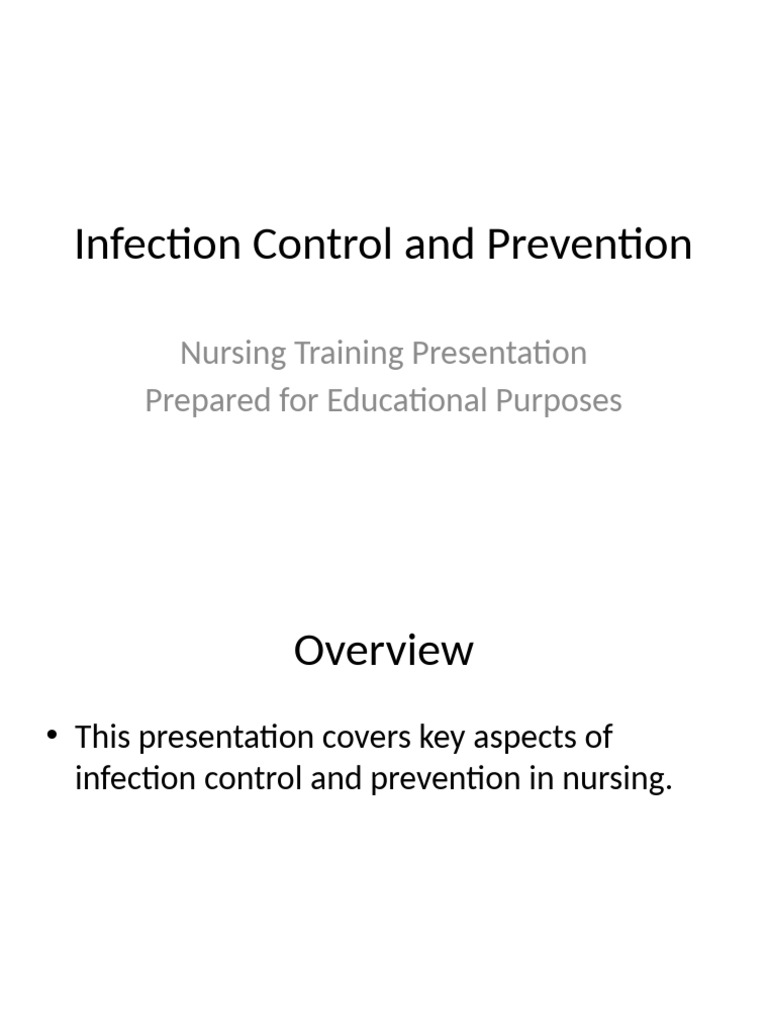 Infection Control and Prevention | PDF