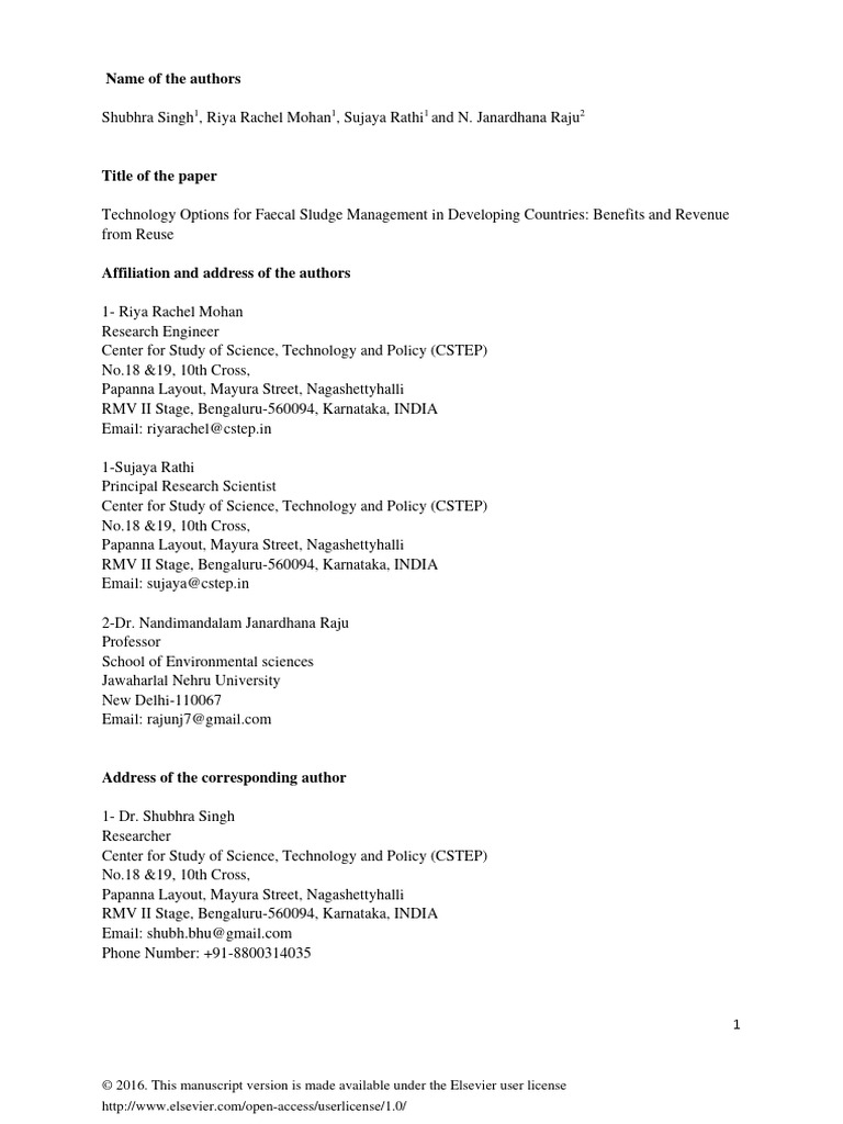 Technology Options For Faecal Sludge Man | PDF | Sanitation | Sewage ...