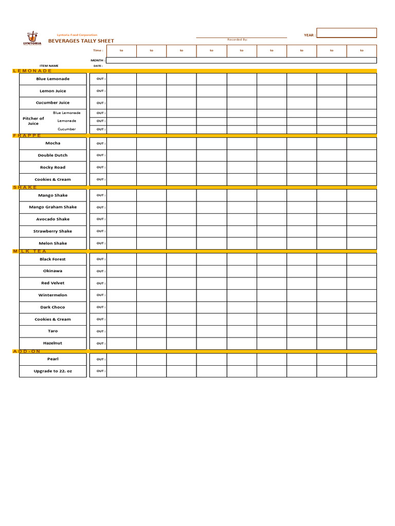 Bar Tally | PDF