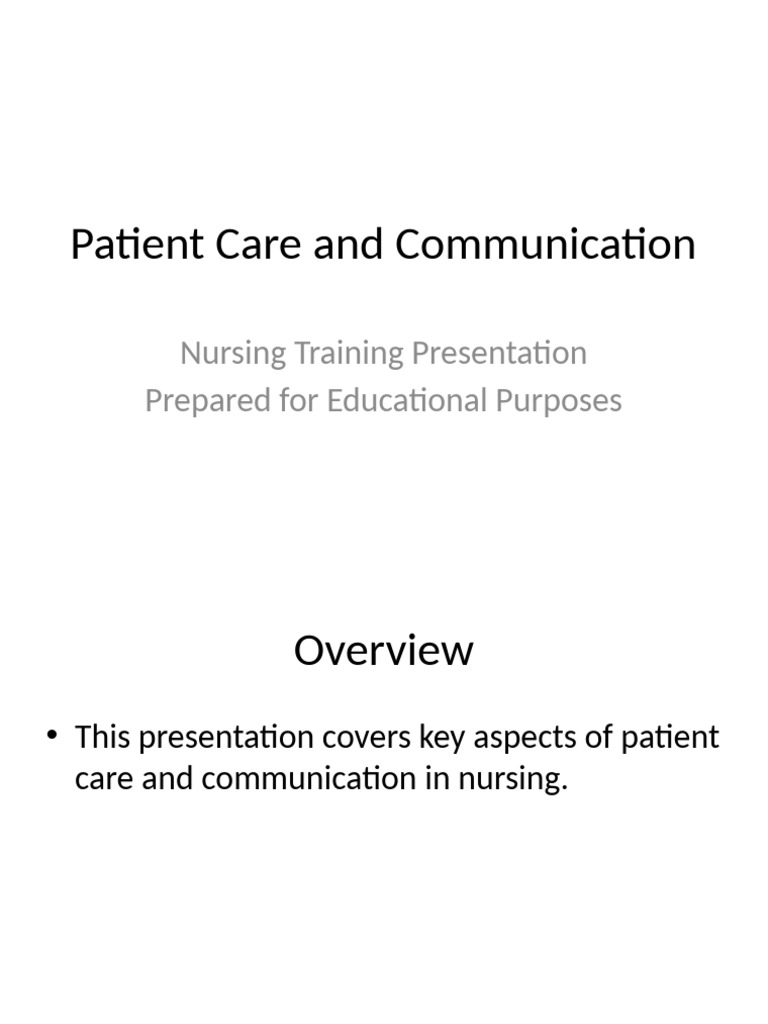 Patient Care and Communication | PDF