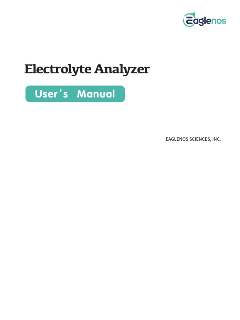 IFU-Electrolyte Analyzer | PDF | Login | Barcode