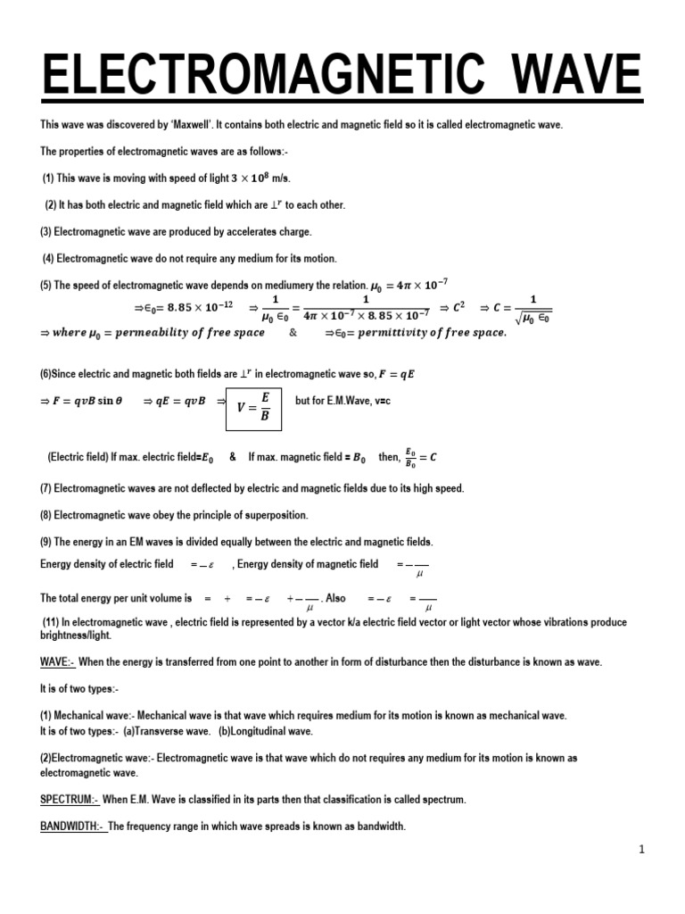 Understanding Electromagnetic Waves | PDF | Electromagnetic Radiation | Optics