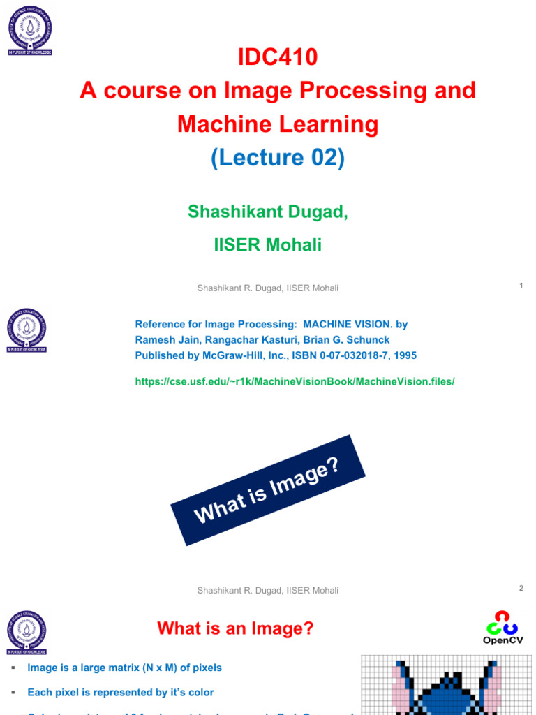 Introduction To OpenCV Shashi 02 | PDF | Pixel | Multidimensional Signal Processing