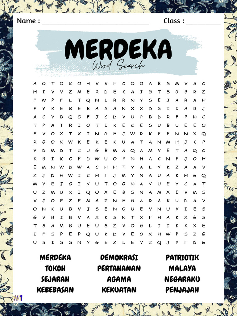 Merdeka Word Search | PDF
