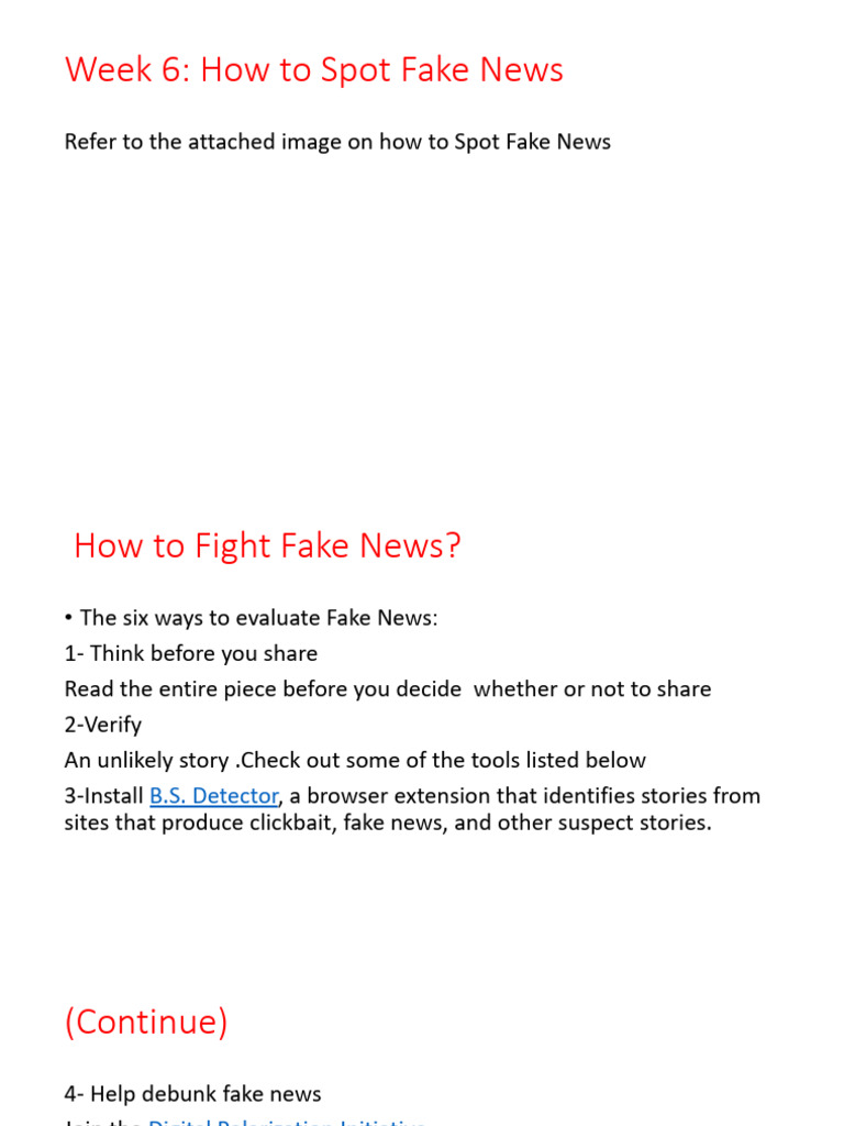 Spotting and Fighting Fake News Guide | PDF