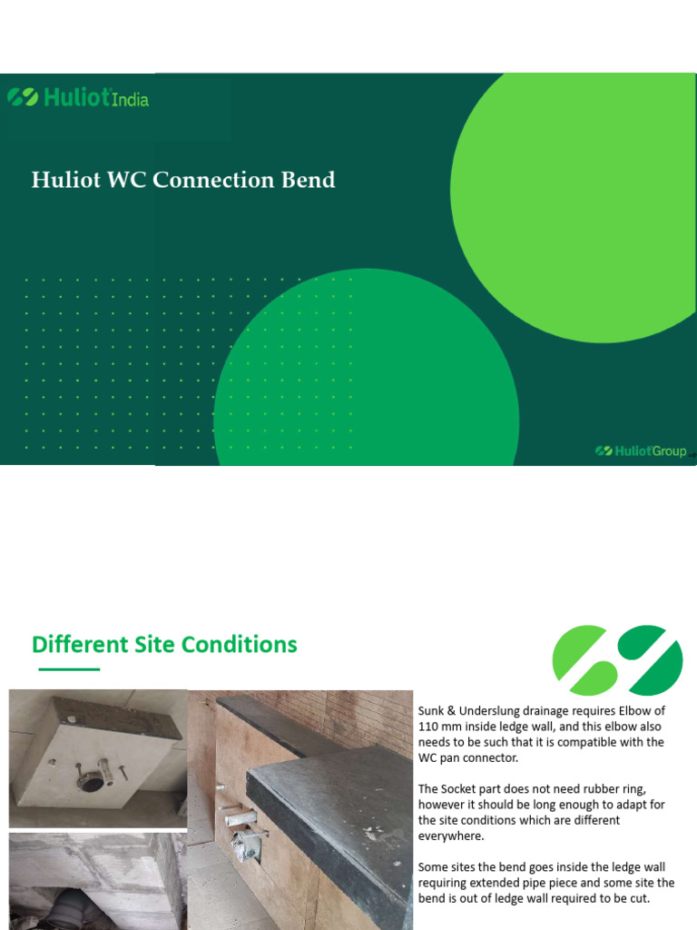 Huliot WC Connection Bend Modifications | PDF