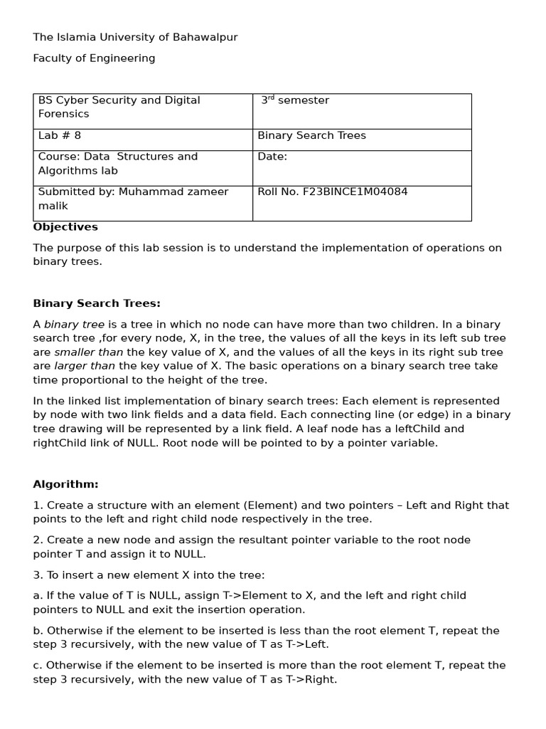 binary lab no 8 | PDF | Algorithms And Data Structures | Computer Programming