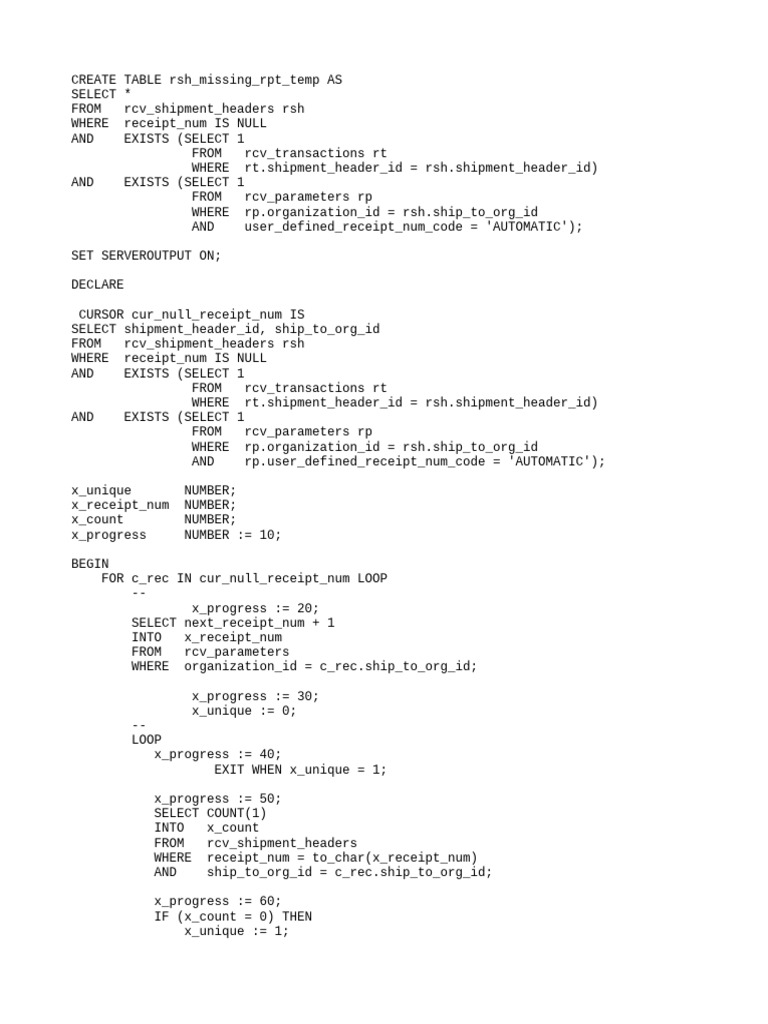 Receipt Number Not Generated | PDF | Databases | Computer Programming