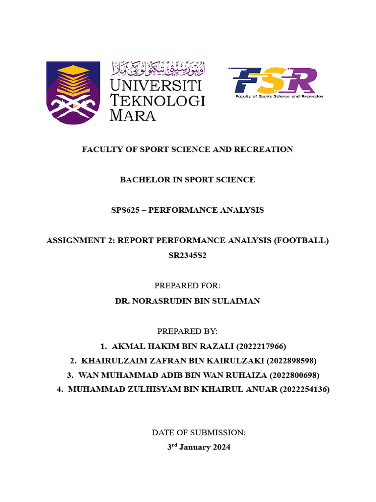 Football Performance Analysis Report | PDF | Defender (Association ...
